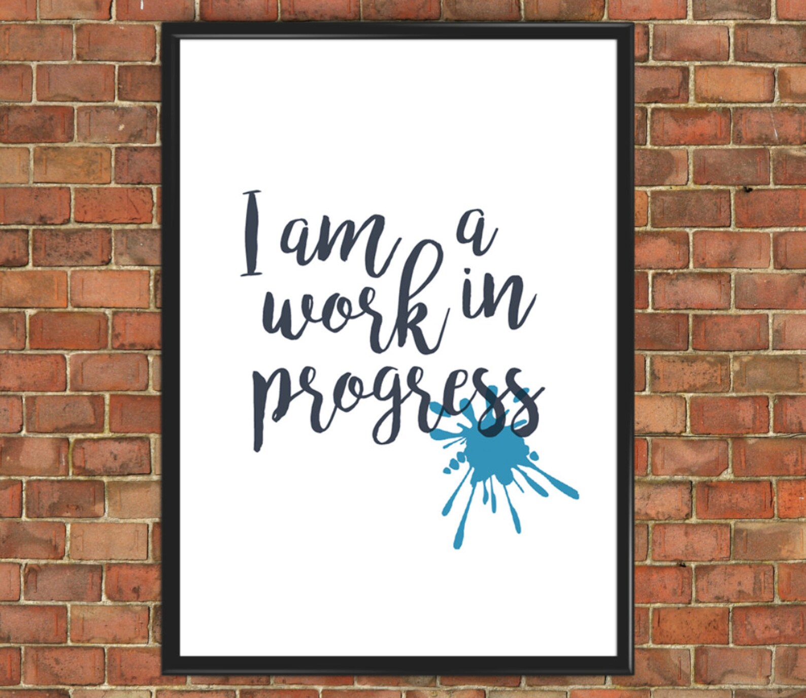 Funny Art Print Work in Progress Poster Typographic Phrase - Etsy