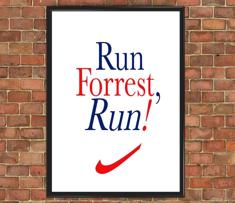 Run Forrest Run Movie Quote Tom Hanks Poster Forrest Gump Art Film ...