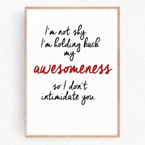 Awesomeness Poster Typographic Art Print Motivational Inspirational ...