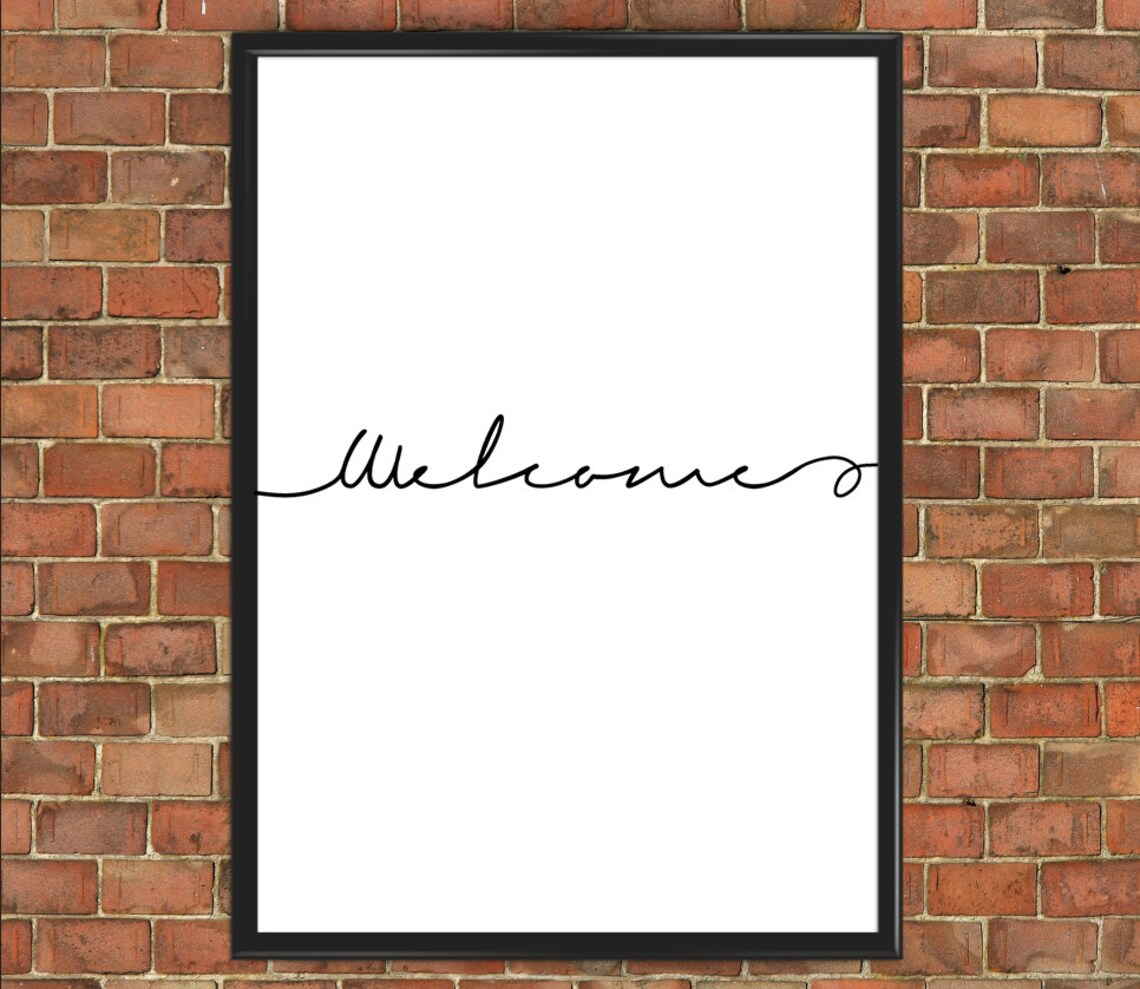 Welcome Minimal Quote Print Poster Inspirational Typographic Art Wall ...