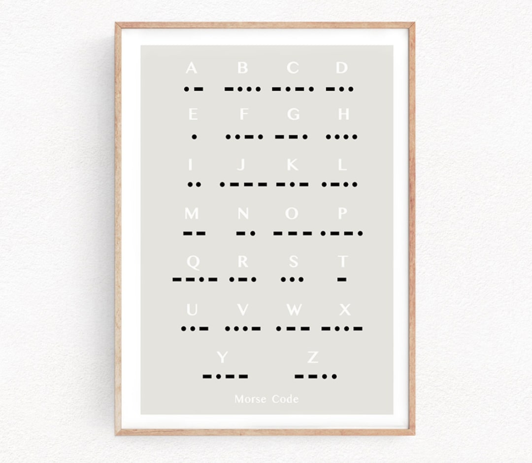 Morse Code Alphabet Print Morse Minimal Print Poster Typographic Art ...