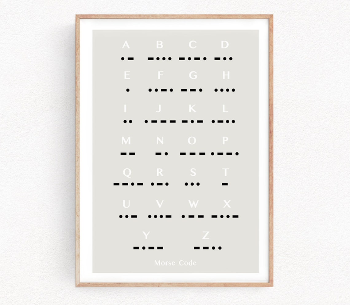 Morse Code Alphabet Print Morse Minimal Print Poster Typographic Art ...