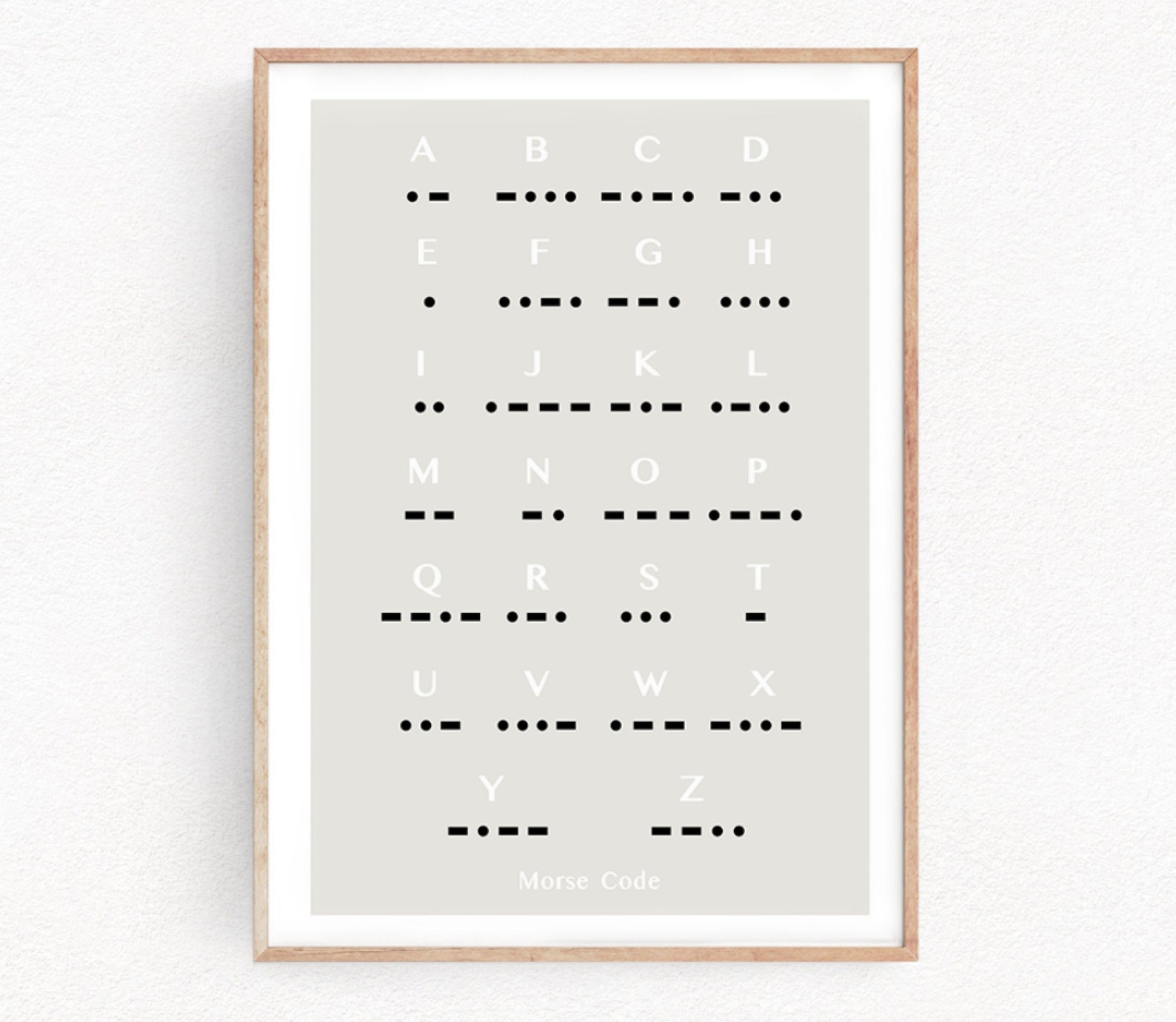 Morse Code Alphabet Print Morse Minimal Print Poster Typographic Art ...