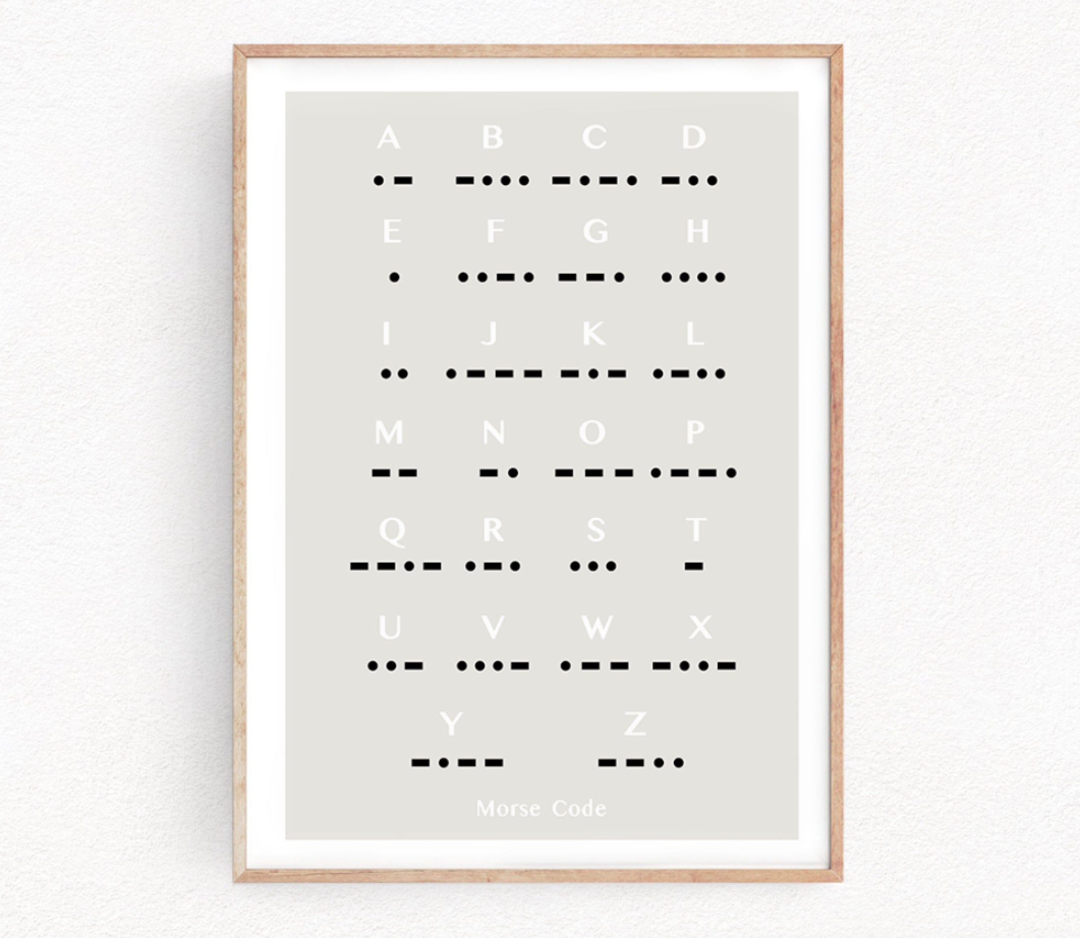 Morse Code Alphabet Print Morse Minimal Print Poster Typographic Art ...