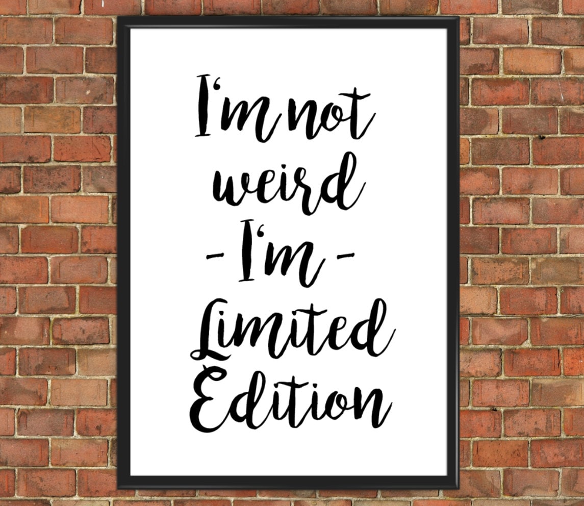 Funny Limited Edition Quote Poster Gift Typographic Print - Etsy
