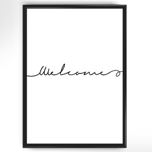 Welcome Minimal Quote Print Poster Inspirational Typographic Art Wall ...