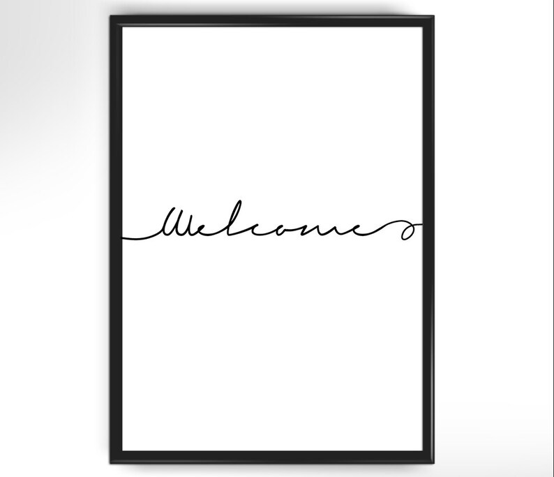 Welcome Minimal Quote Print Poster Inspirational Typographic Art Wall ...
