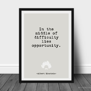 Einstein Quote Poster Scientist Print Einstein Poster Reader Gift ...