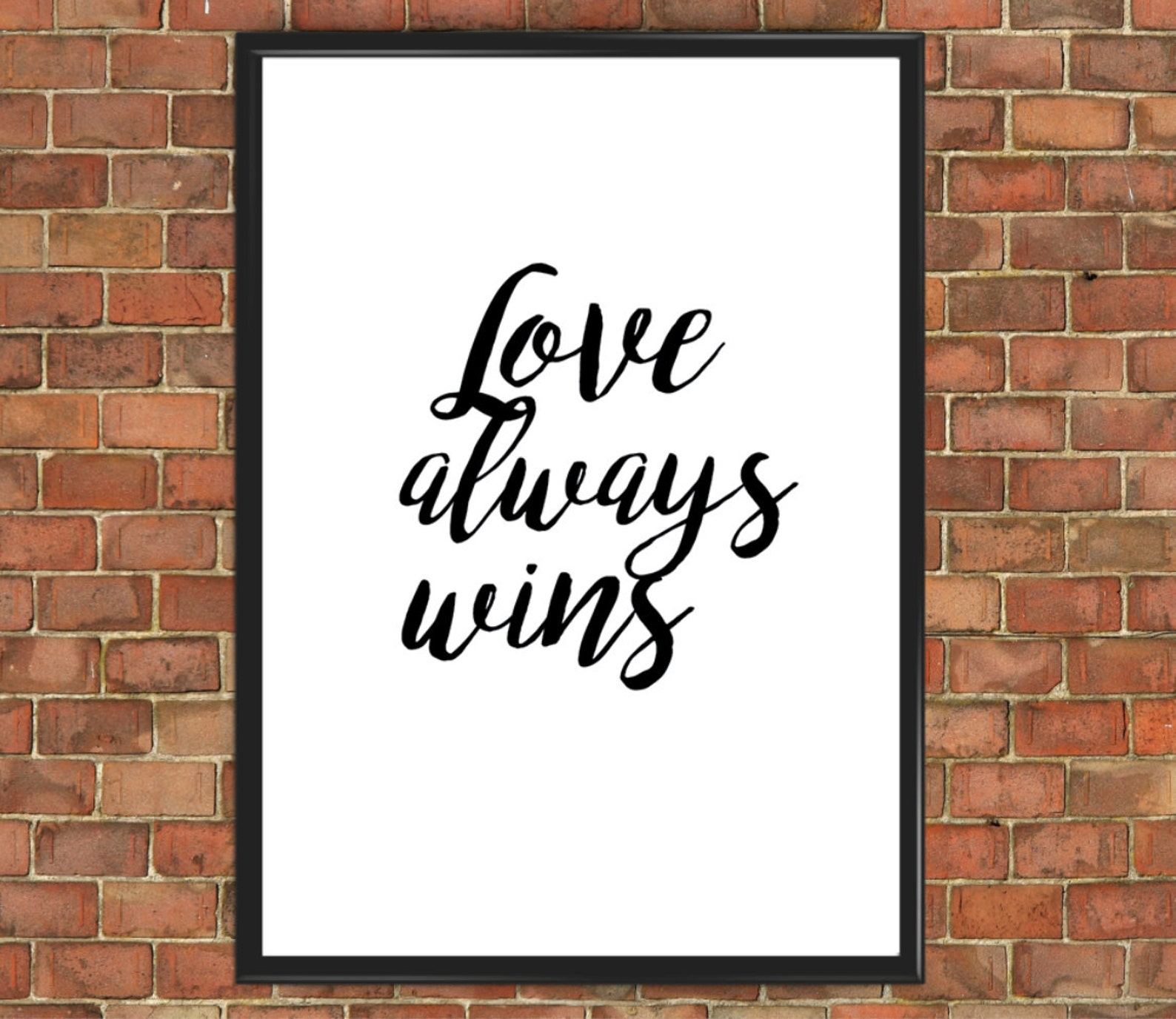 Love Art Print Love Always Wins Wall Decor Typographic Home Gift Art ...