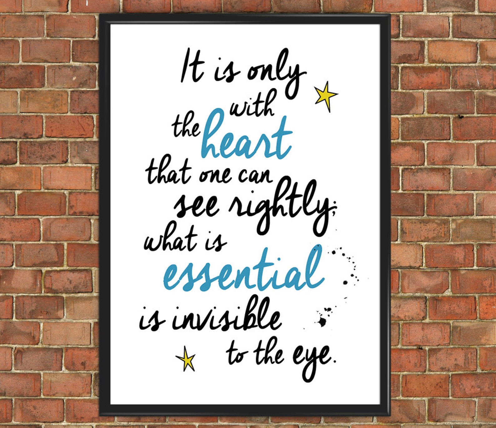 The Little Prince Quote Poster Le Petit Prince Only With Heart Art ...