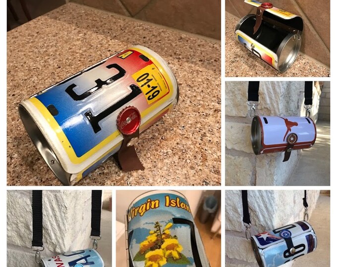 Custom Round License Plate Purse Using Customer Supplied License Plate ...