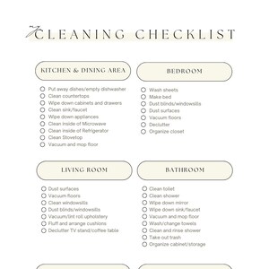 Customizable Digital Cleaning Checklist - Etsy