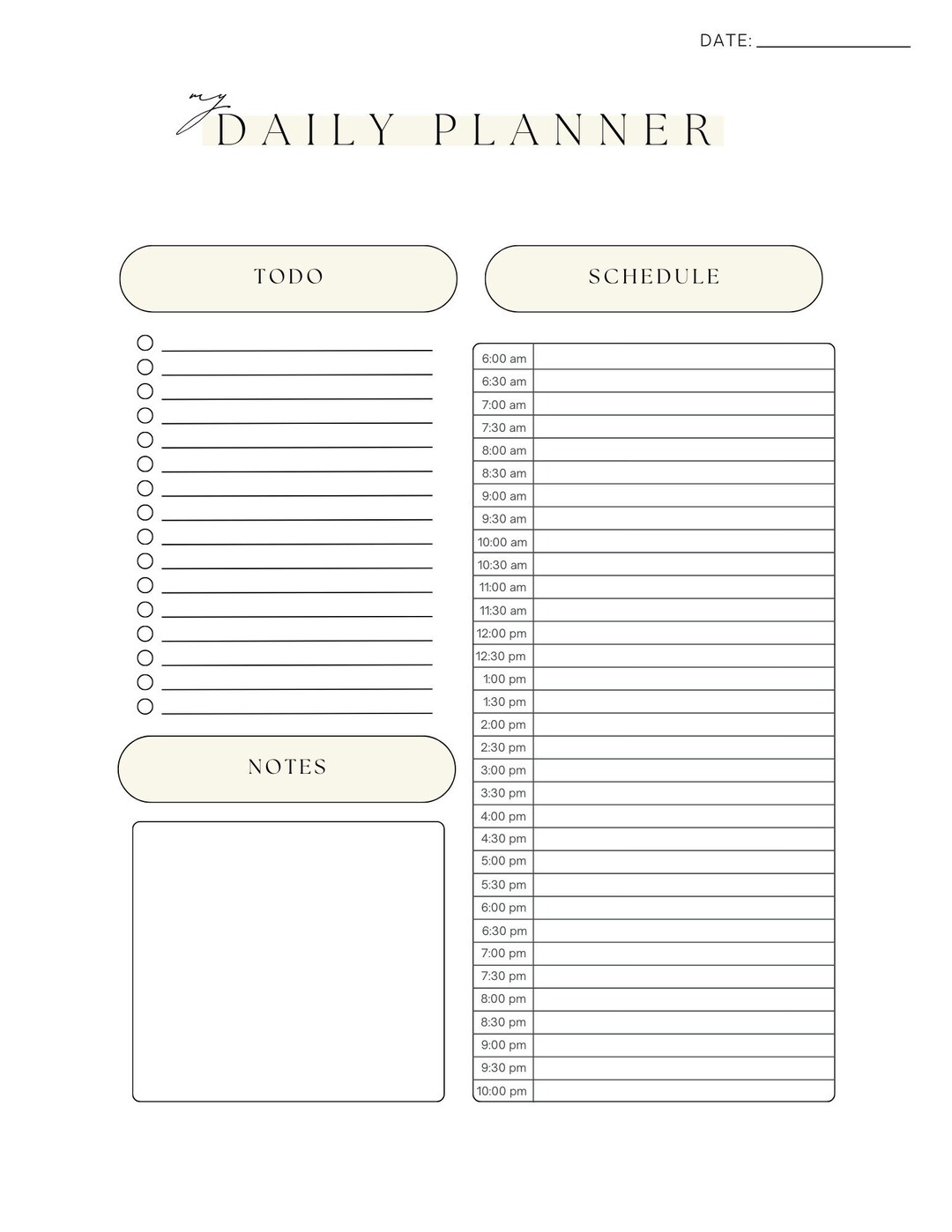 Customizable Digital Daily Planner - Etsy