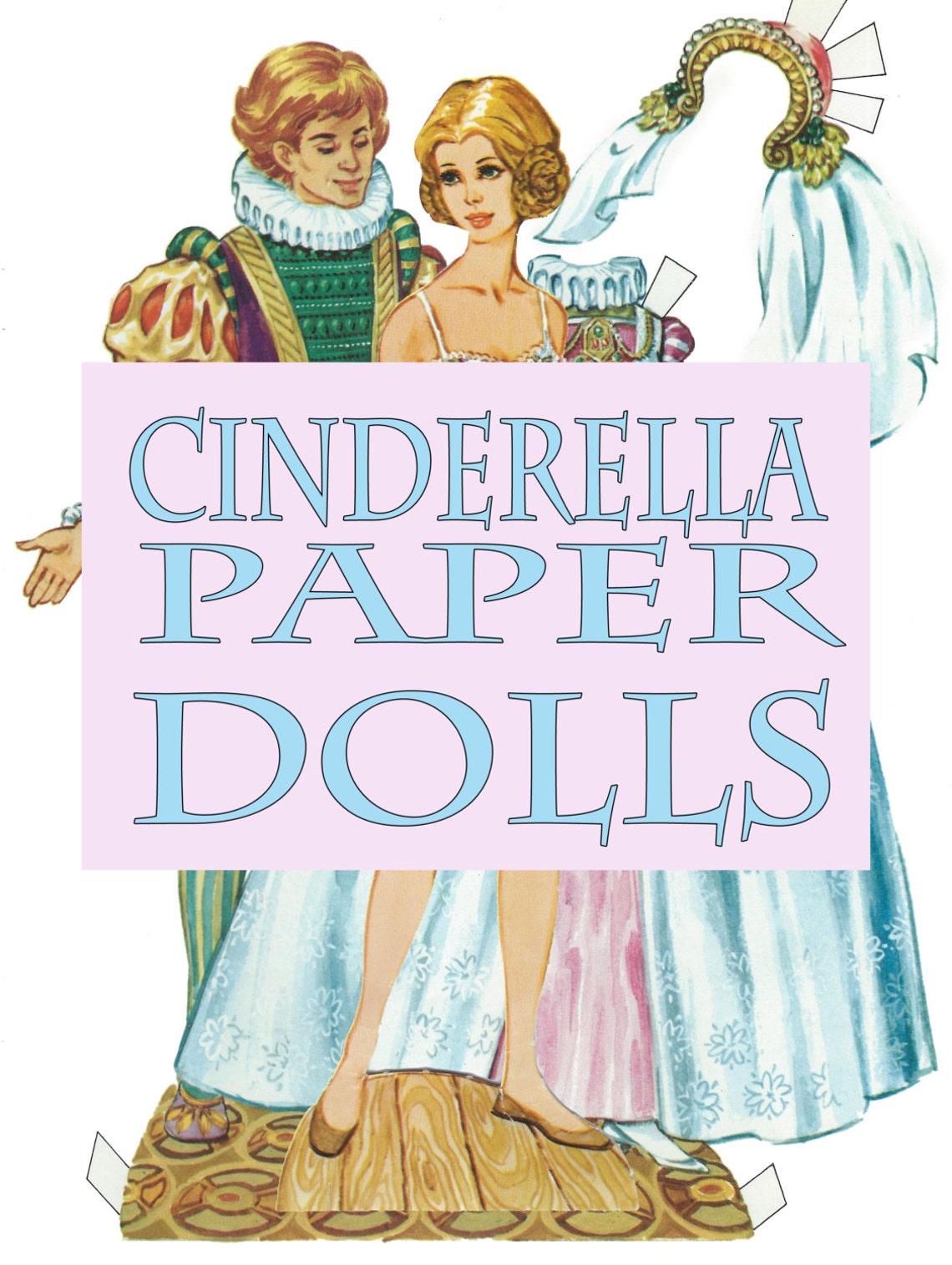 1970s Cinderella Paper Dolls Set Graphic Instant Digital Download Etsy