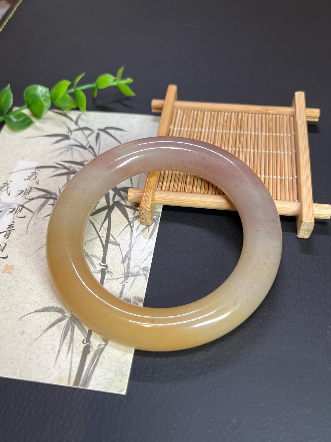 61.6mm Natural Quartzite Bangle - Shetaicui Jade - Etsy