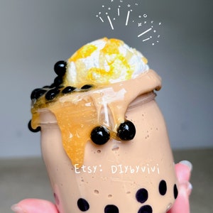 Boba Milk Tea Slime Thick Glossy Popular Ice Cream Butter Milk Tea ...