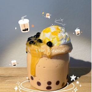 Boba Milk Tea Slime Thick Glossy Popular Ice Cream Butter Milk Tea ...