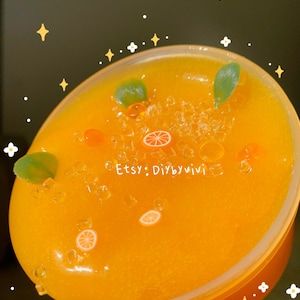 Orange Juice Slime Orange Slime Clear Slime Clear Slime - Etsy