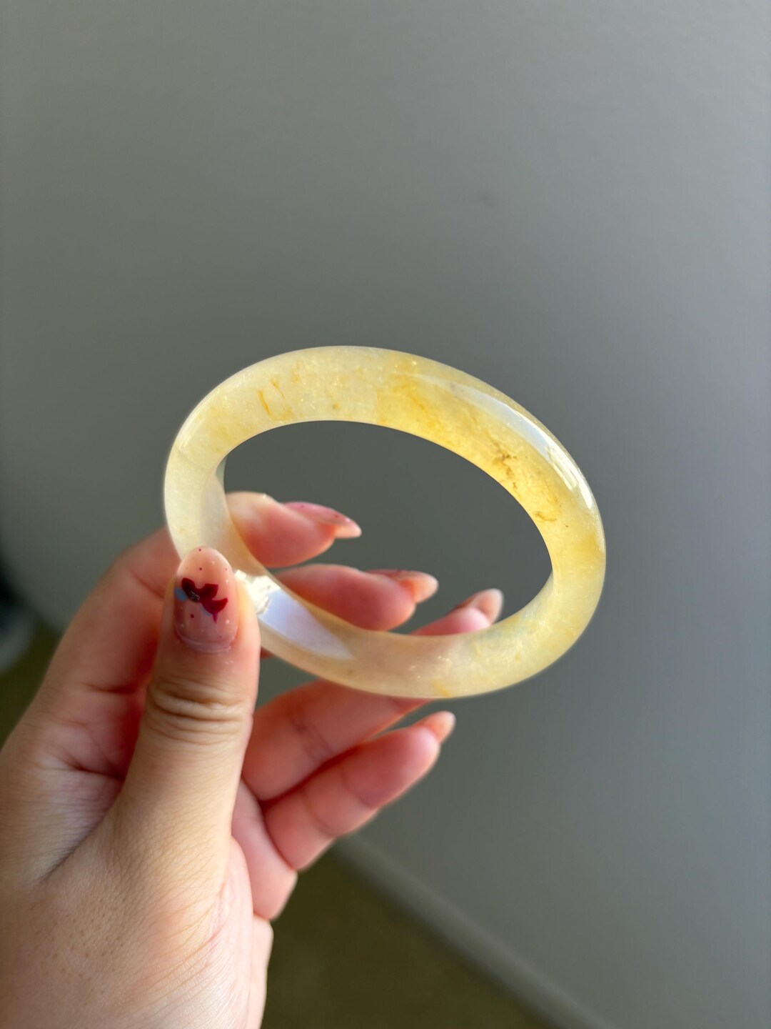 59-60mm Yellow Jinsi Jade Bangle, Yellow Jade Bangle - Etsy