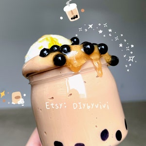 Boba Milk Tea Slime Thick Glossy Popular Ice Cream Butter Milk Tea ...