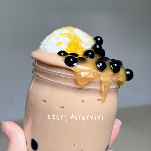 Boba Milk Tea Slime Thick Glossy Popular Ice Cream Butter Milk Tea ...