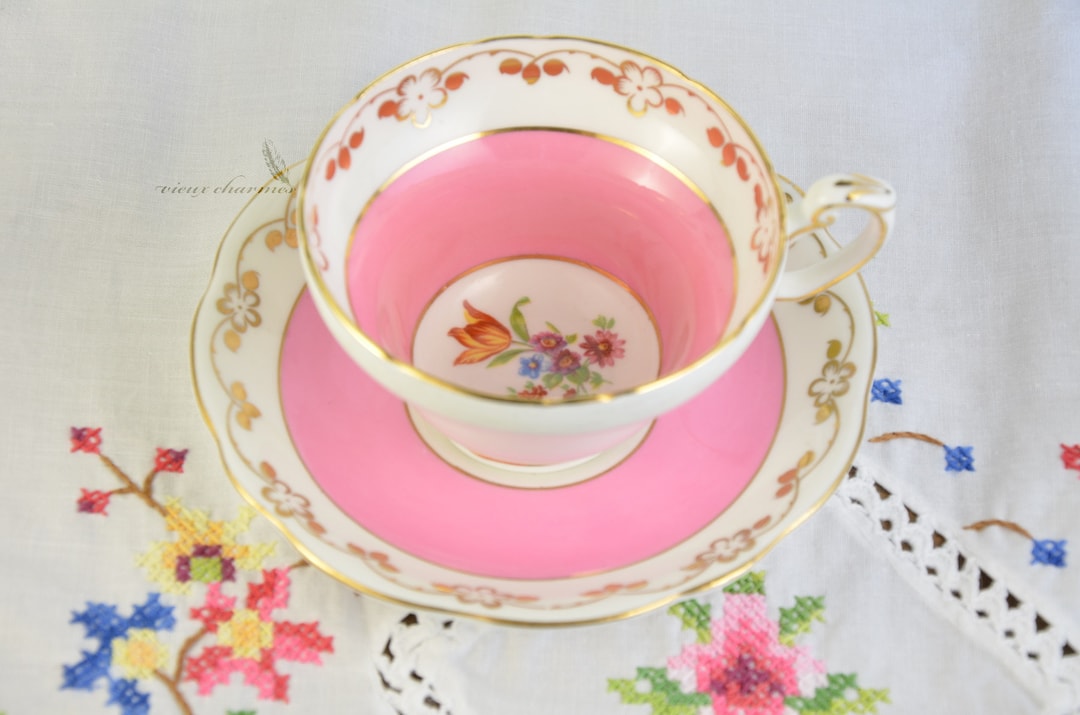 Pink Foley Cup and Saucer - Etsy Canada