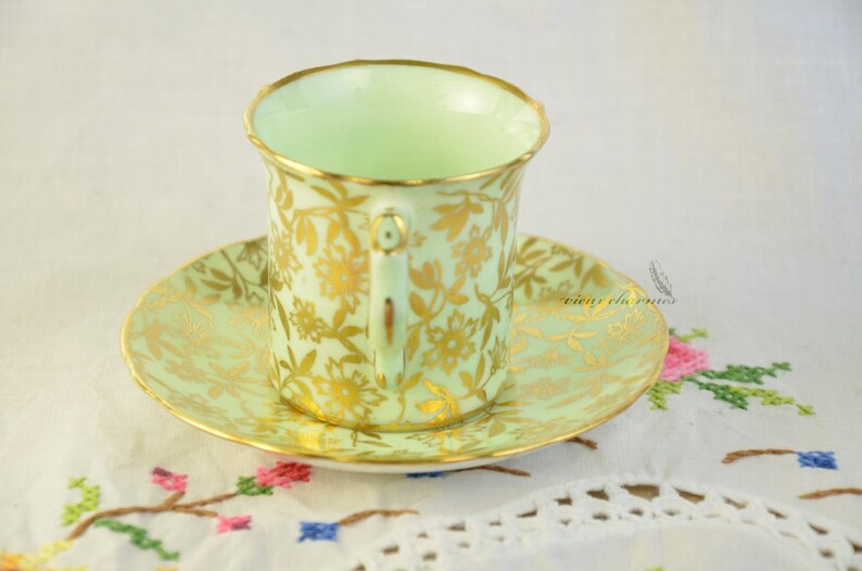 Hammersley Mint Green Demitasse Richly Gilded Demitasse | Etsy