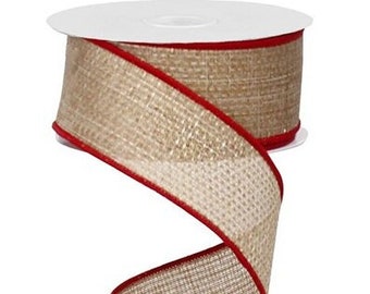 Red Burlap Ribbon - Etsy