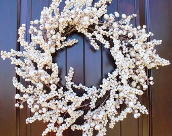 White berry wreath | Etsy