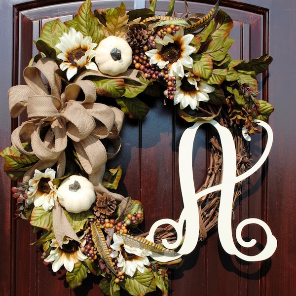 Fall Monogram Wreath - Etsy
