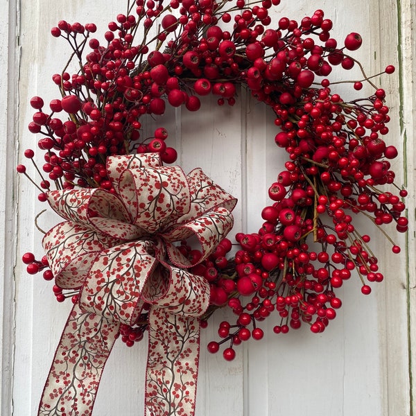 Red Berry Wreath - Etsy