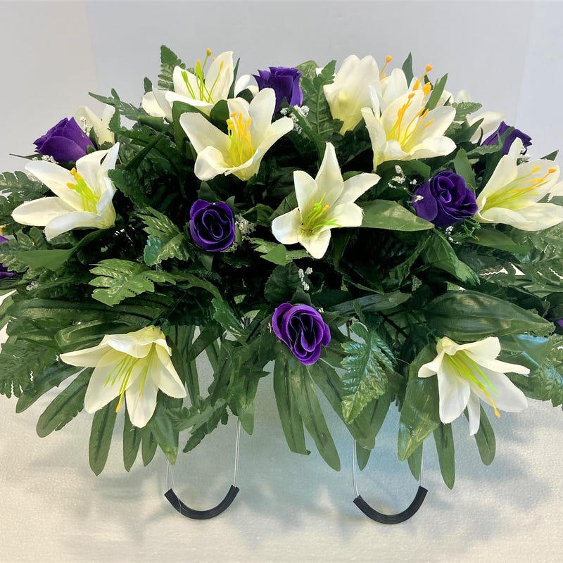 Purple Lily Headstone Saddle - Etsy