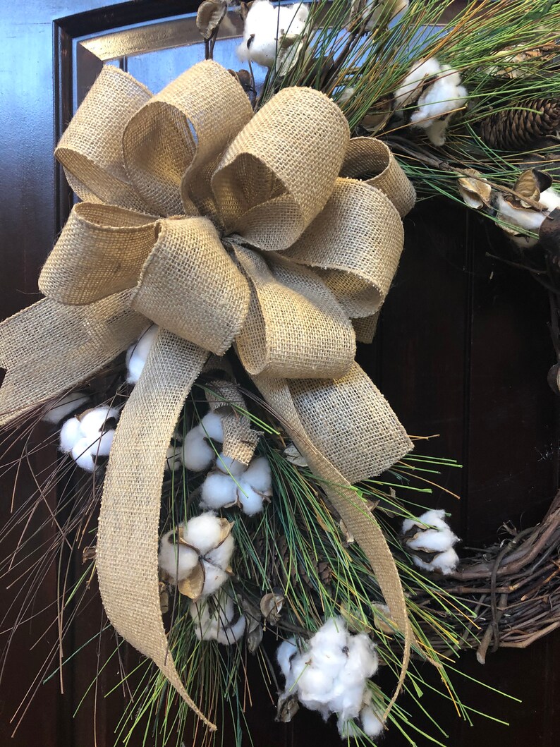 Cotton and Pine Year Round WreathCountry ChicFarmhouse Style | Etsy