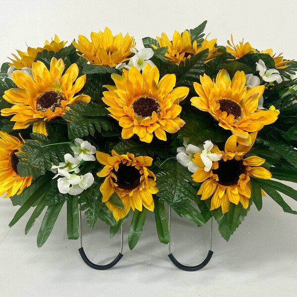 Sunflower and Daisy Headstone Saddle - Etsy