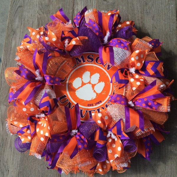 Clemson Tiger Wreath - Etsy