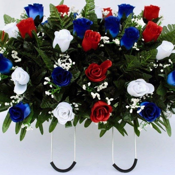Red White and Blue Cemetery Wreaths - Etsy