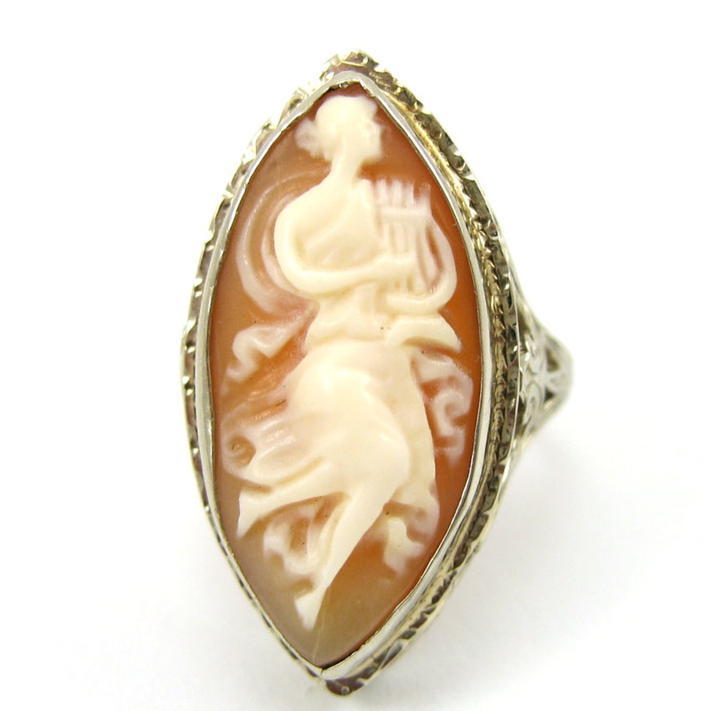 Carved Shell Ring - Etsy