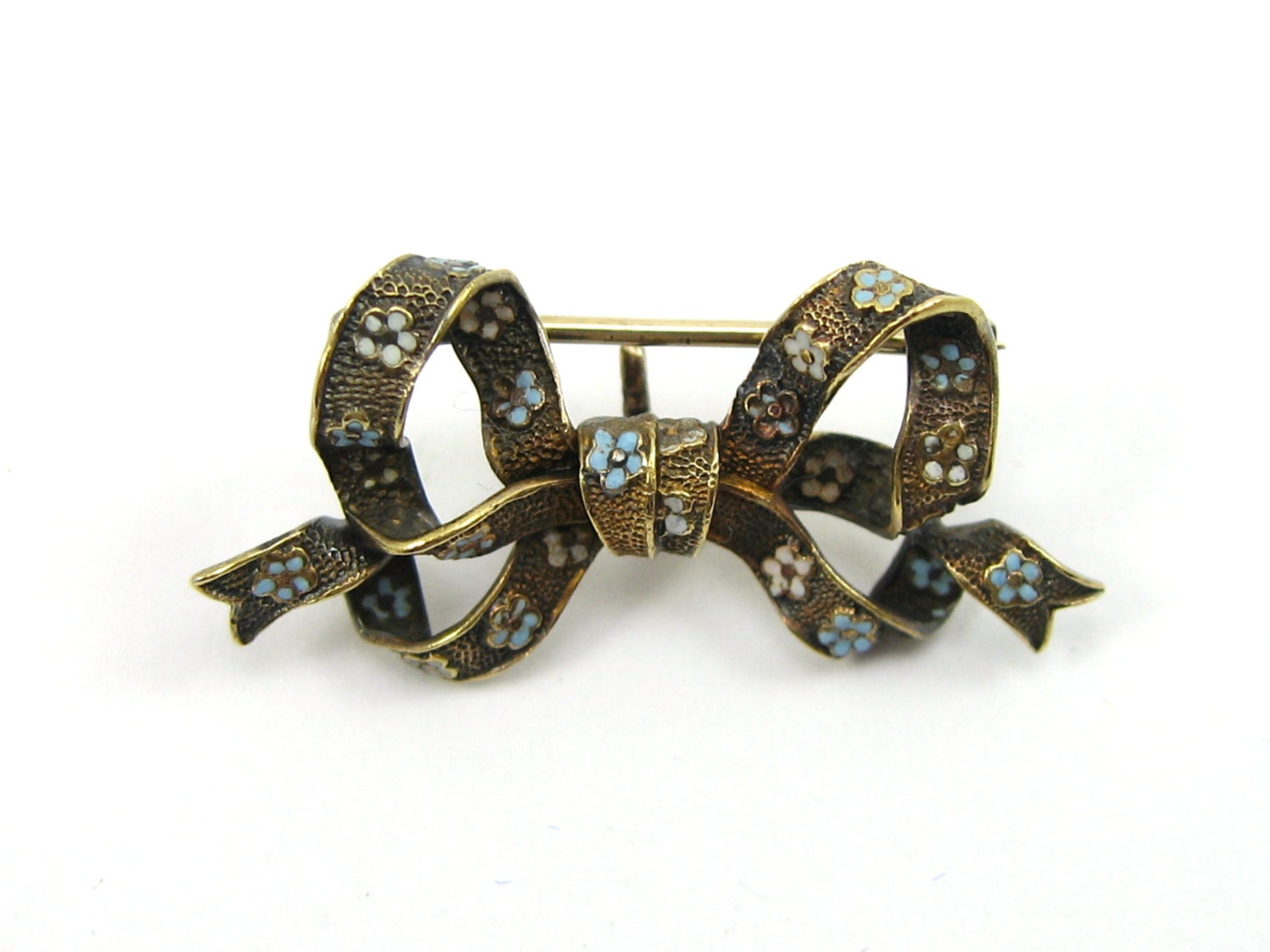 Victorian 14K Enamel Bow Brooch/ladies Victorian Gold Brooch/1800's ...