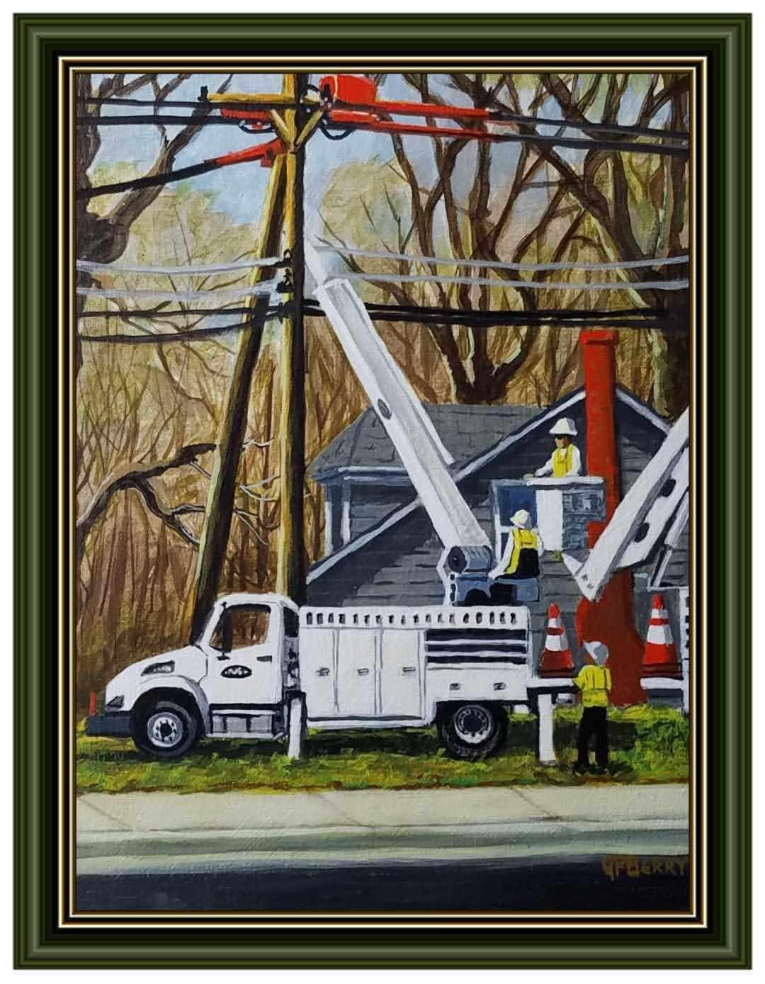 Lineman Tribute Painting: "hard Working Heroes" - Etsy