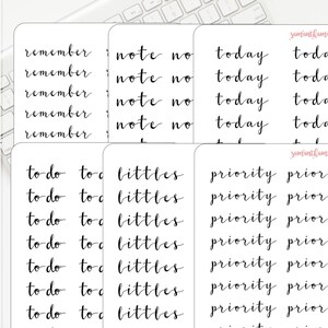 Lettering Script Priority Remember Note Littles Today to - Etsy