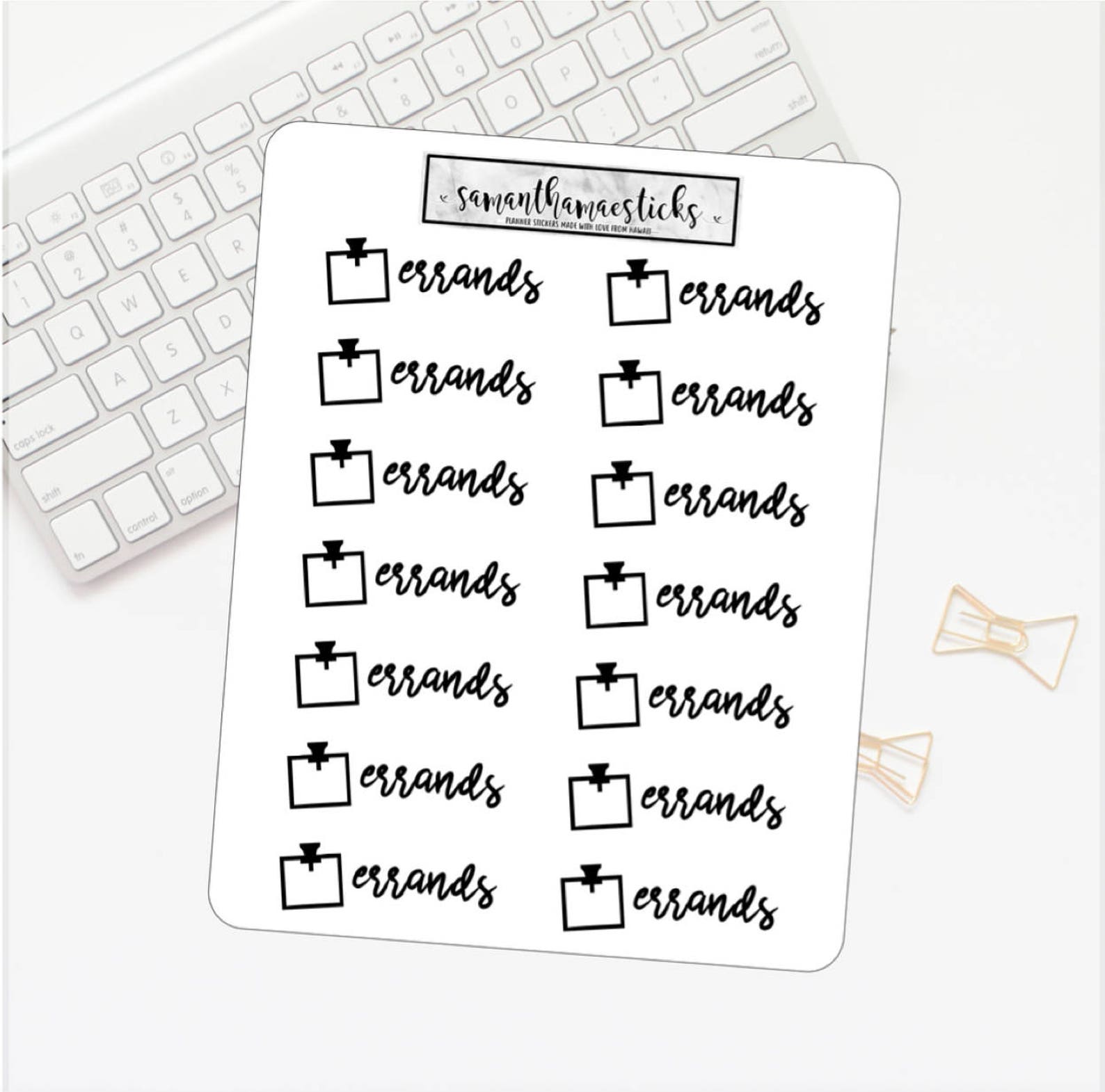 Errands Icon Script ECLP for Use With Erin Condren | Etsy