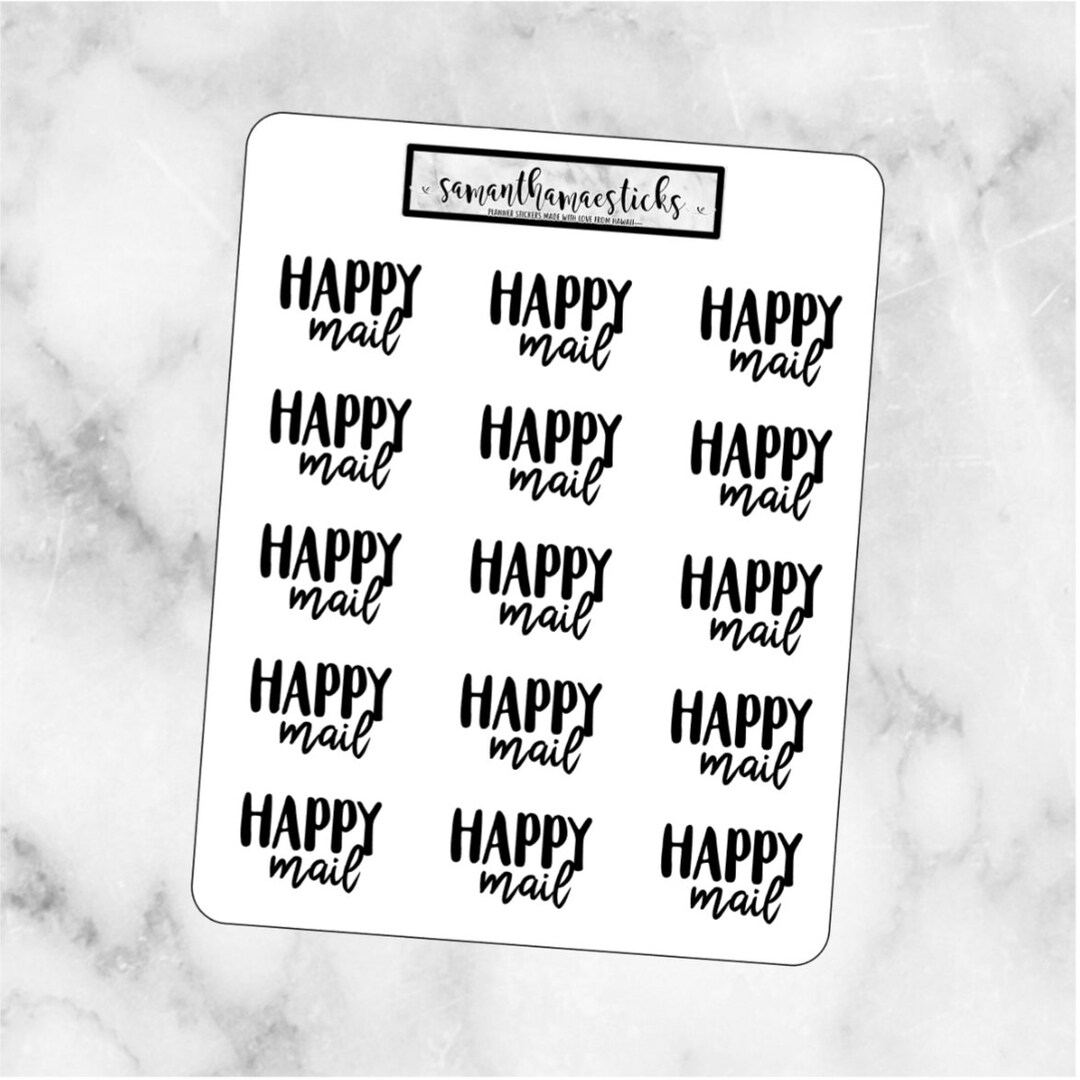 HAPPY MAIL Lettering Script Words for Use With Erin Condren - Etsy