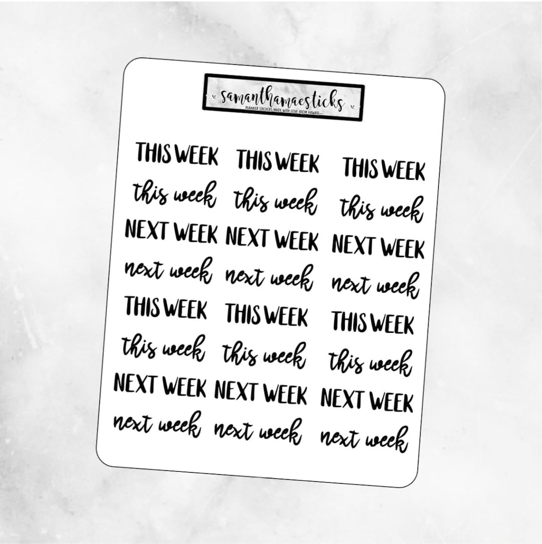 THIS/NEXT WEEK Lettering Script Words for Use With Erin Condren ...