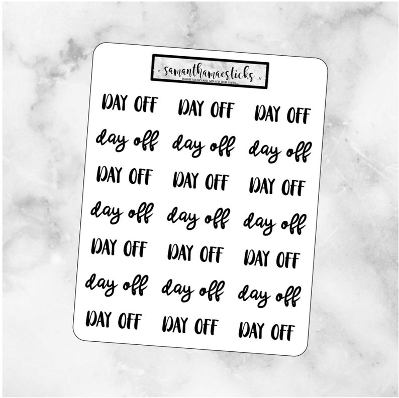 DAY OFF Lettering Script Words for Use With Erin Condren - Etsy