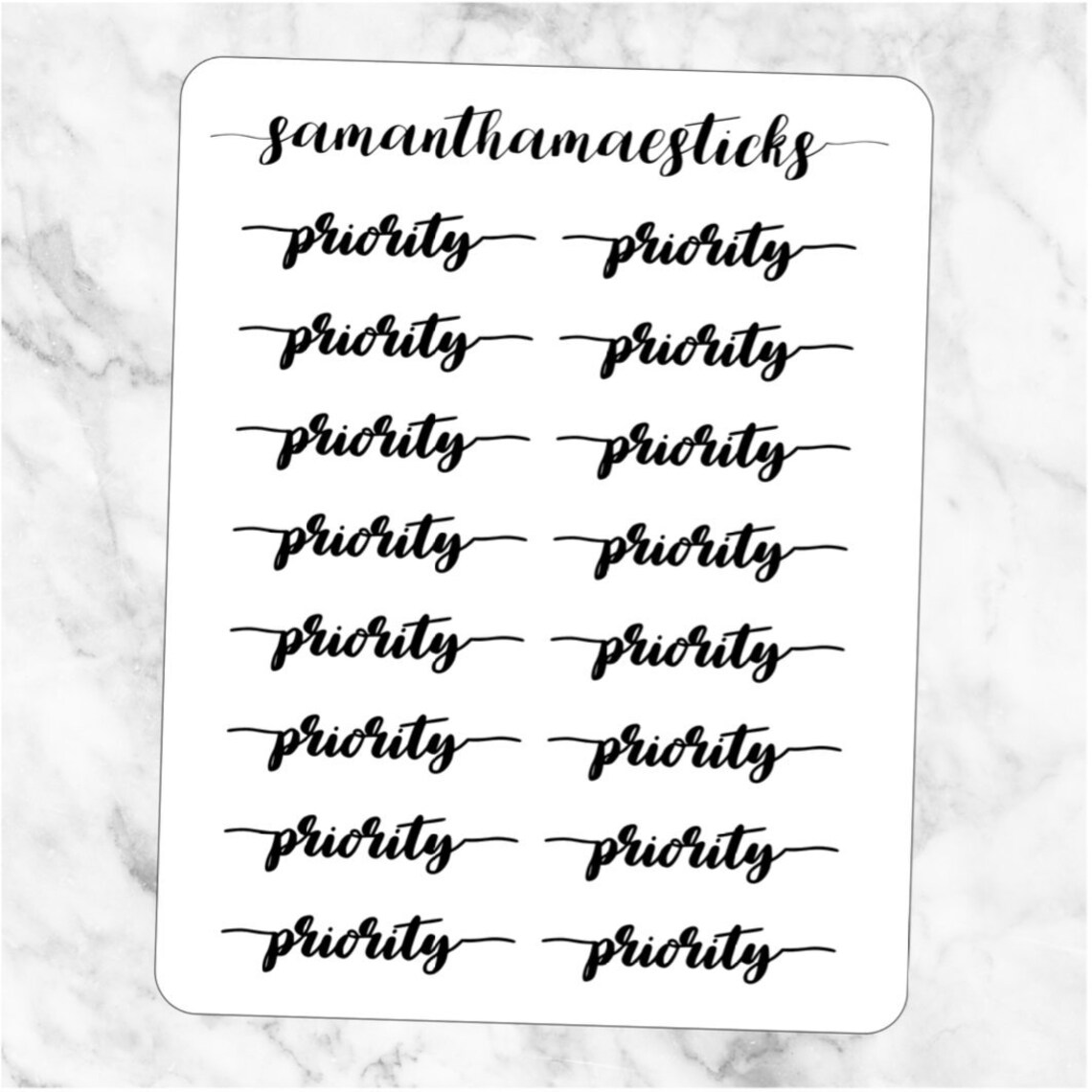 Priority Script Lettering With Erin Condren Lifeplanner™ Happy | Etsy