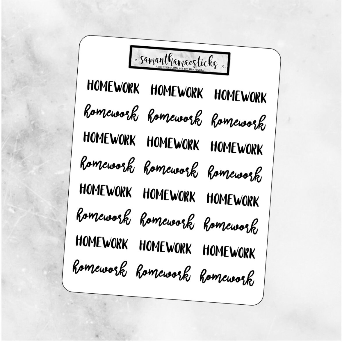 HOMEWORK Lettering Script Words para su uso con Erin Condren - Etsy España