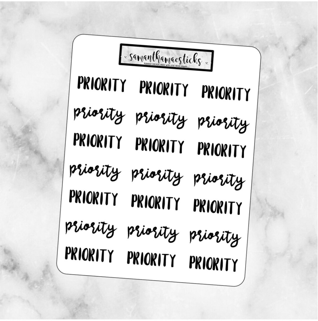 PRIORITY Lettering Script Words for Use With Erin Condren Lifeplanner ...