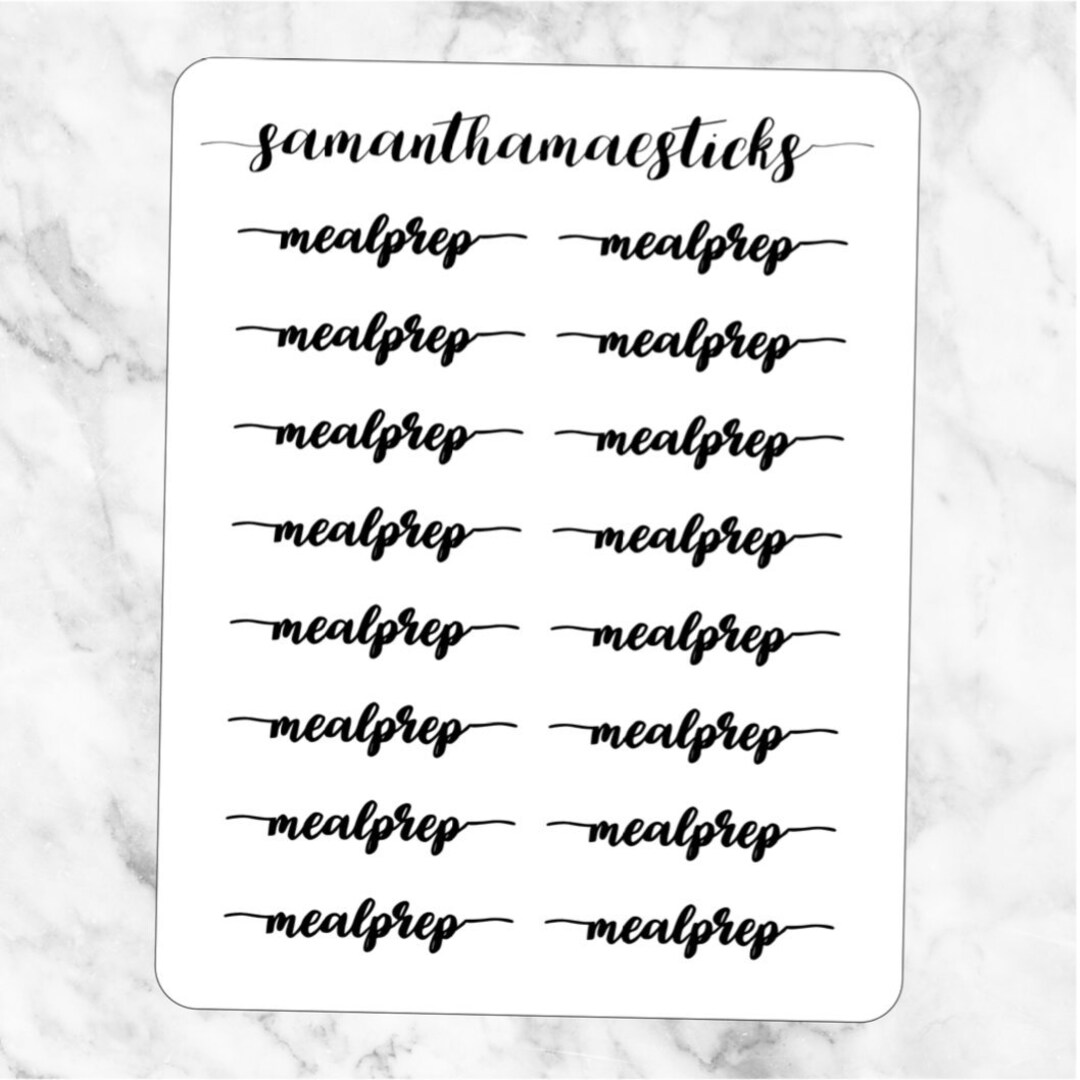 Meal Prep Script Lettering With Erin Condren Lifeplanner™ - Etsy