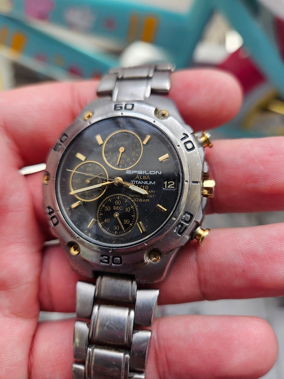 Rare Epsilon Alba Seiko Titanium Chronograph Watch - Gem
