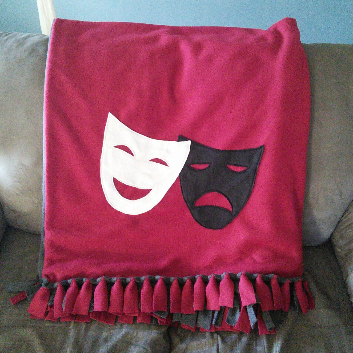 DISCOUNTED Theatre Masks Fleece Blanket - Etsy